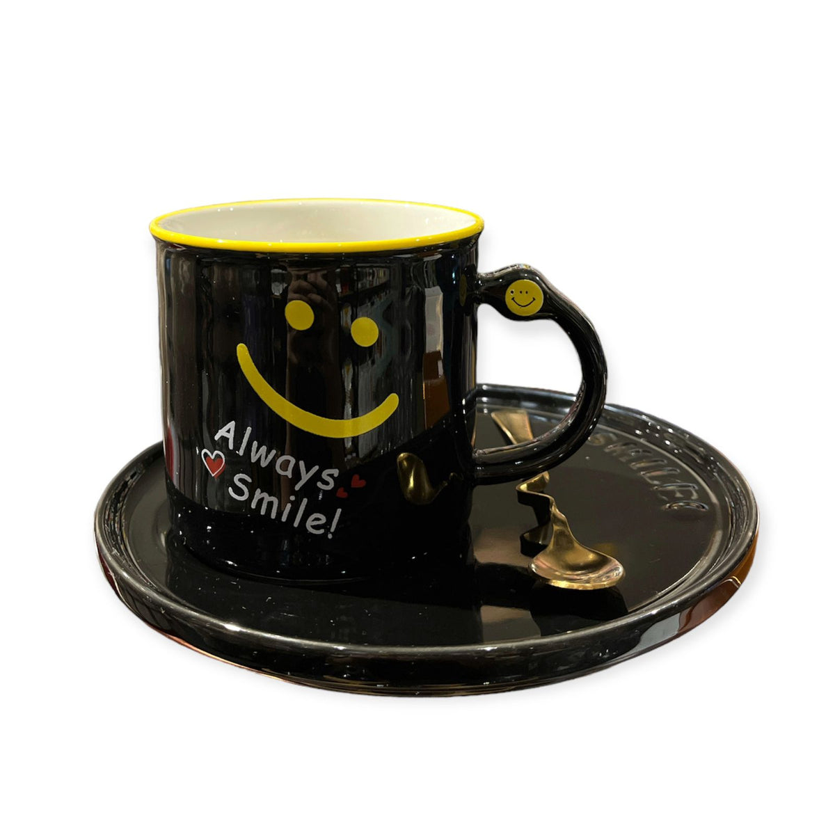 Smiley Cup & Saucer Black – ASAK Supermarket